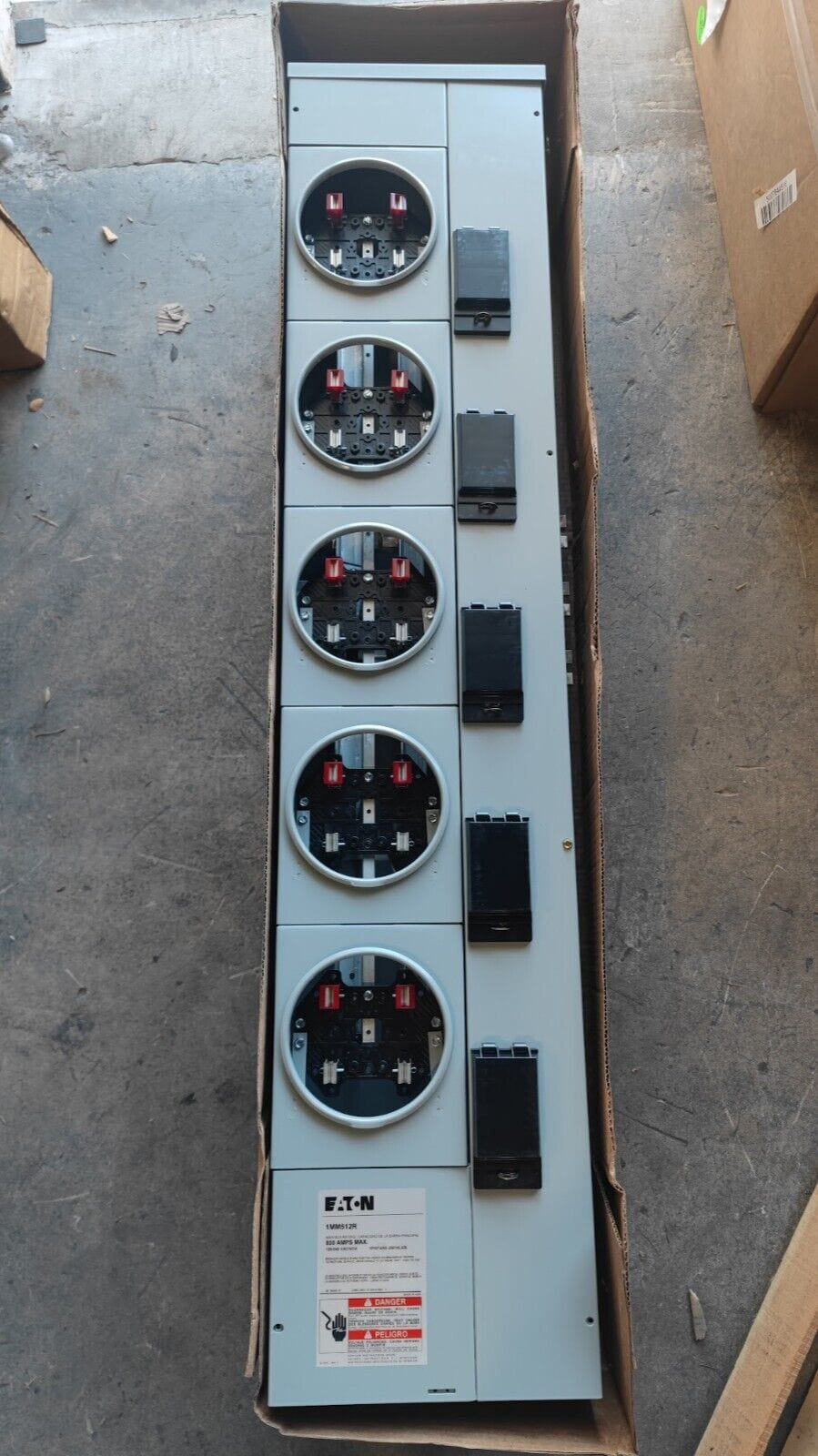Meter Box EATON 1MM512R, 800A, 125A per socket, 5 Sockets, NEMA 3R (In ...