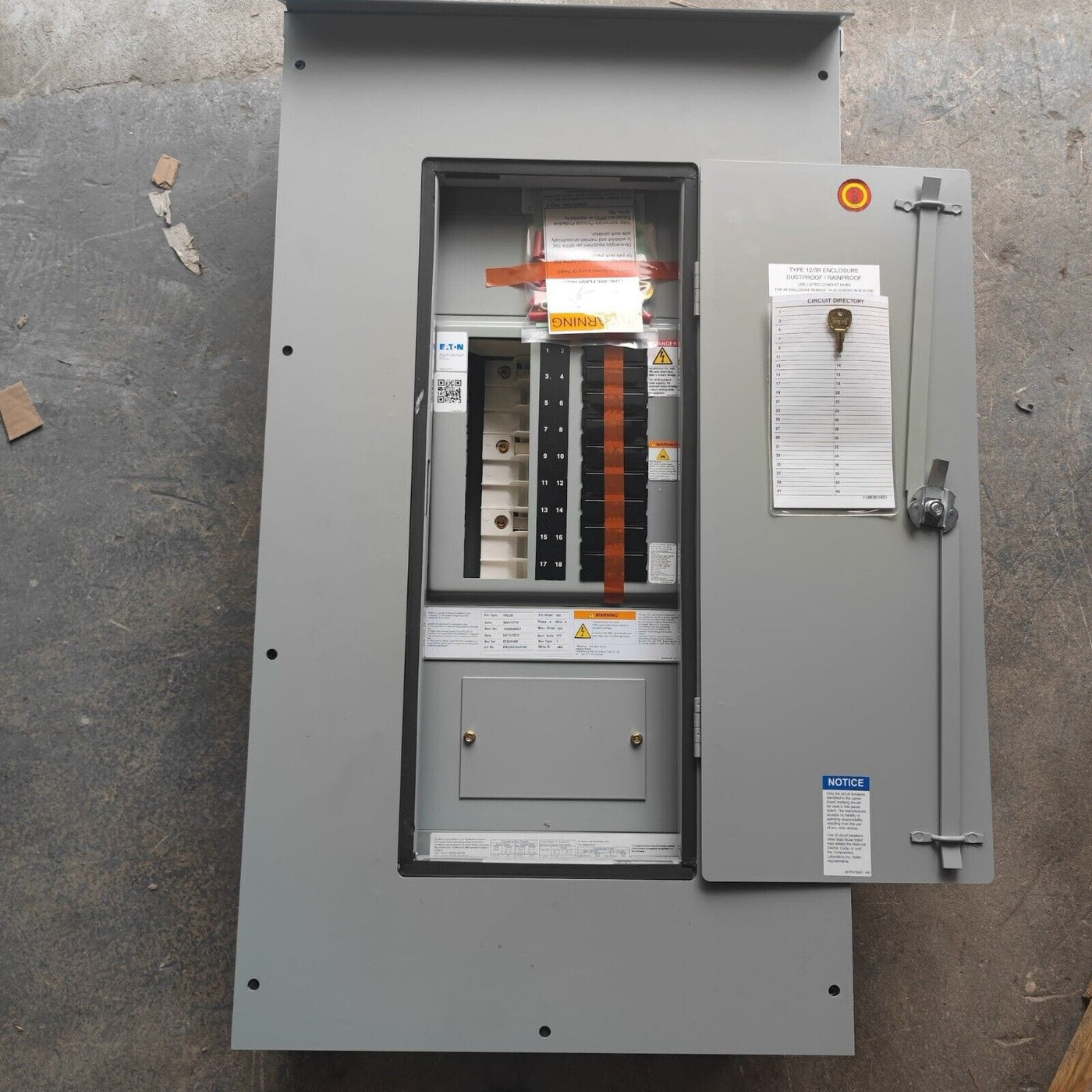 Panelboard EATON PRL2X, 100 AMP, 480Y/277V, 3PH/4W, 18Sp, NEMA 3R, 36 ...