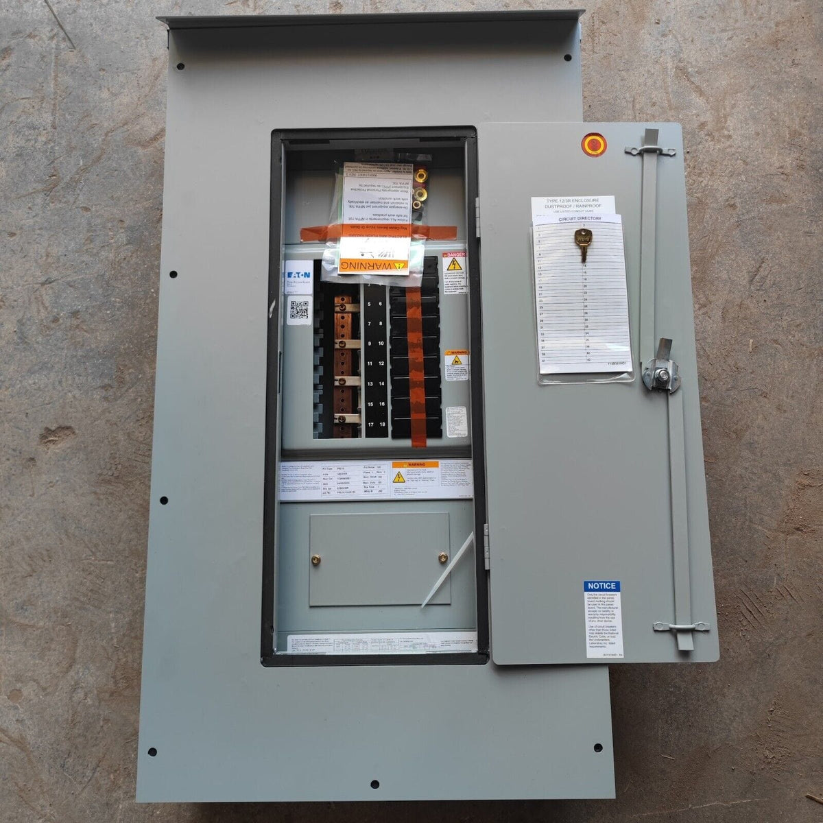 PANELBOARD EATON PRL1x, 100 AMP, 240V/120V, 1PH/3W, 18Sp, NEMA 3R, 36 ...