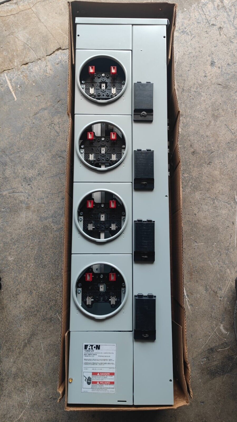 Meter Box EATON 1MM412R, 800A, 4-Gang, 125A Per Socket, 1-Phase ...