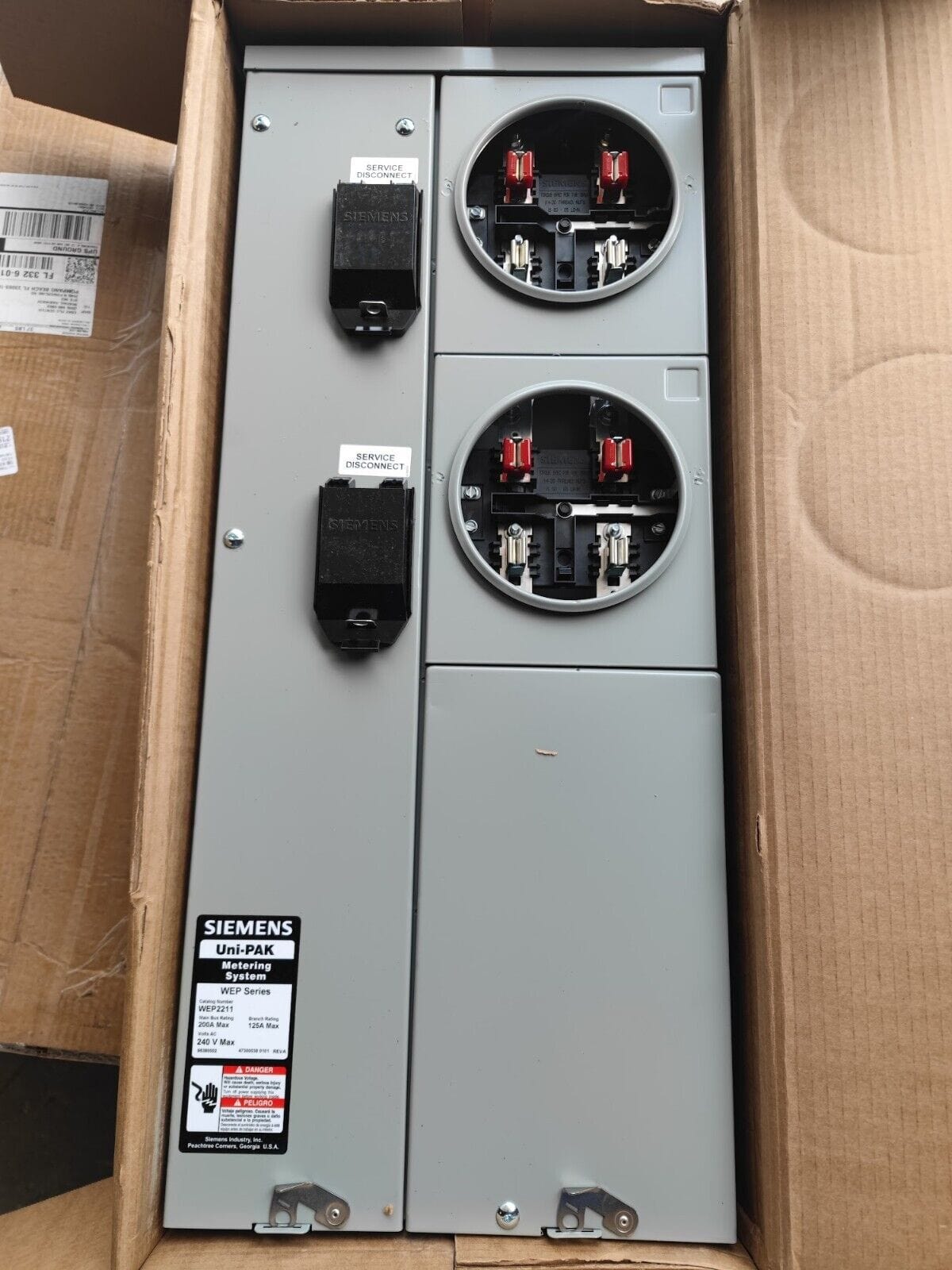 Meter Box SIEMENS WEP2211 (2-Gang) 200 Amp — Rabinkov Electric Supply