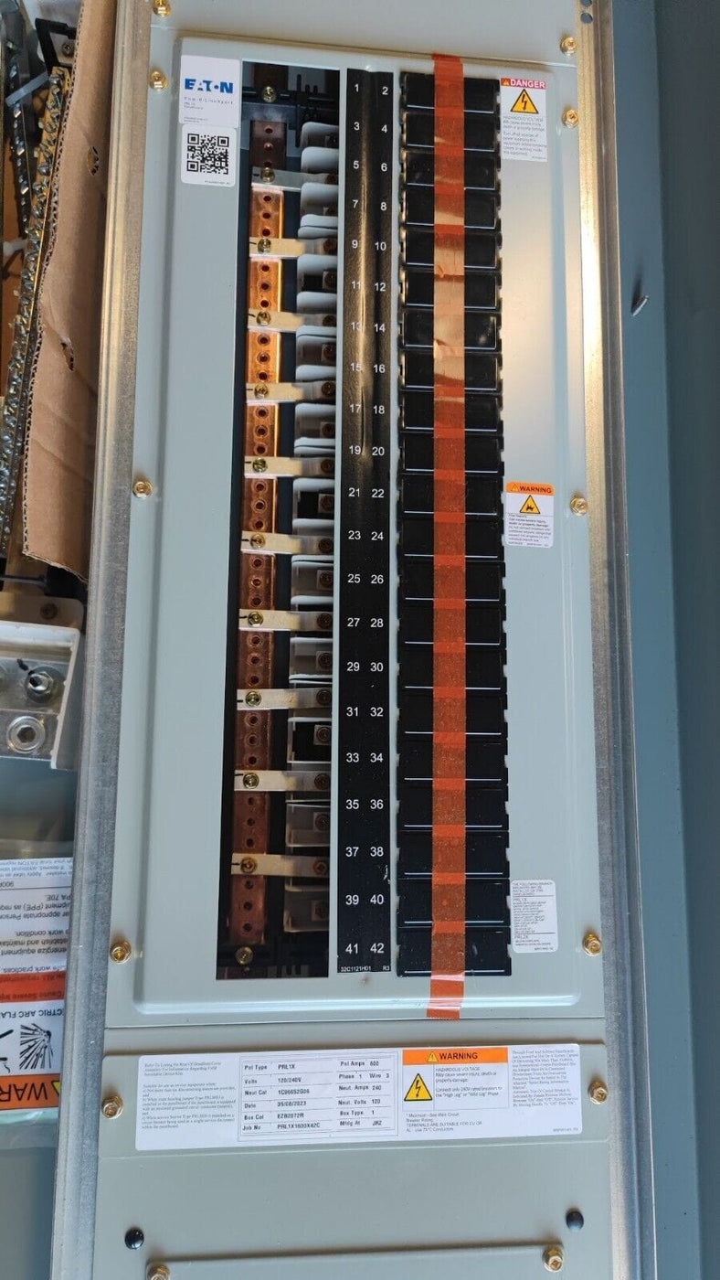 Panelboard EATON PRL1x, 600 AMP, 240/120V, 1PH/3W, 42Sp, NEMA 3R, 72 I ...