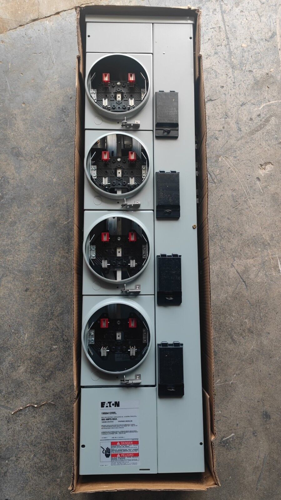 Meter Box EATON 1MM412RRL, 800A, 4-Gang, 125A Per Socket, 1-Phase ...