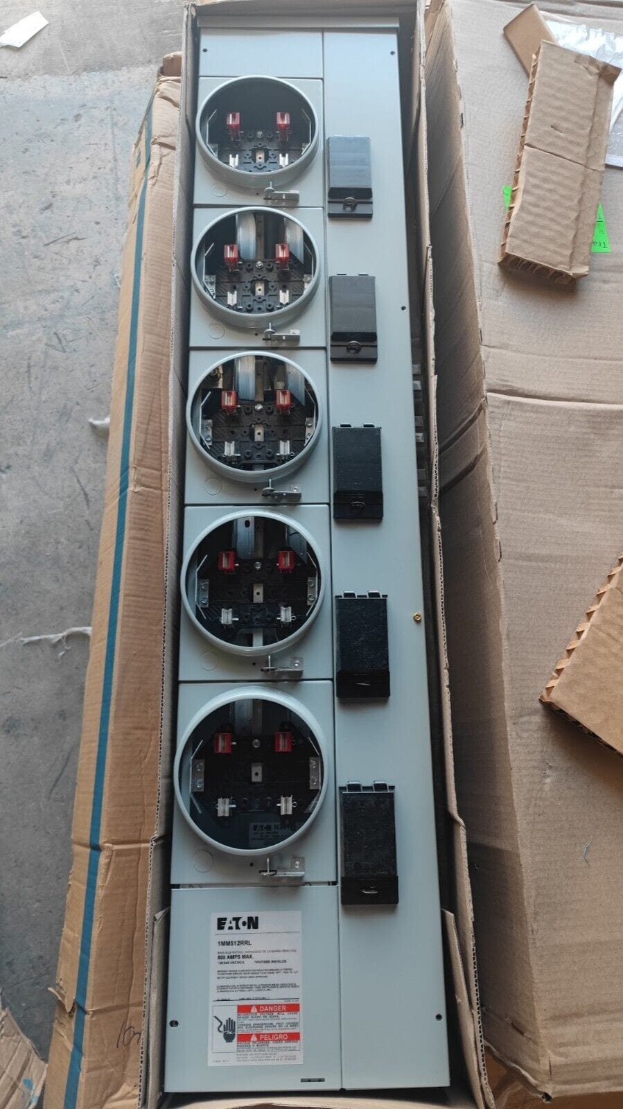 Meter Box EATON 1MM512RRL, 800A, 125A per socket, 5 Sockets, NEMA 3R ...